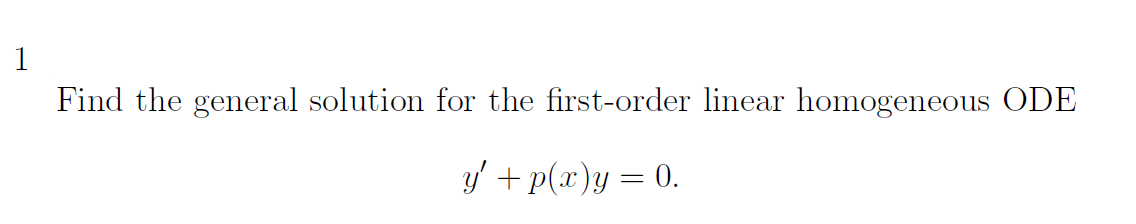 Solved Find the general solution for the first-order linear | Chegg.com