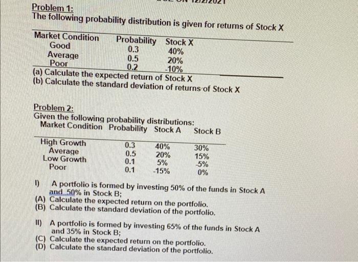 Solved Problem 1: The following probability distribution is | Chegg.com
