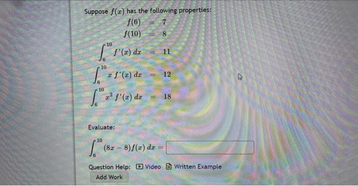 Solved Suppose f(x) has the following properties: | Chegg.com
