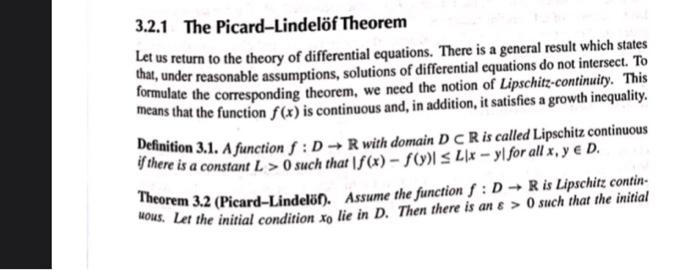 Solved From Picard theorem I have the information f is | Chegg.com