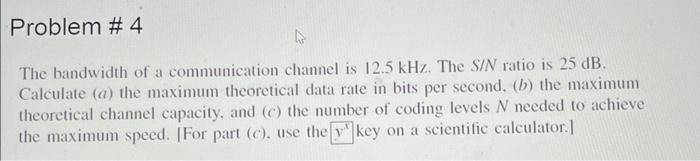 Solved The bandwidth of a communication channel is 12.5kHz. | Chegg.com