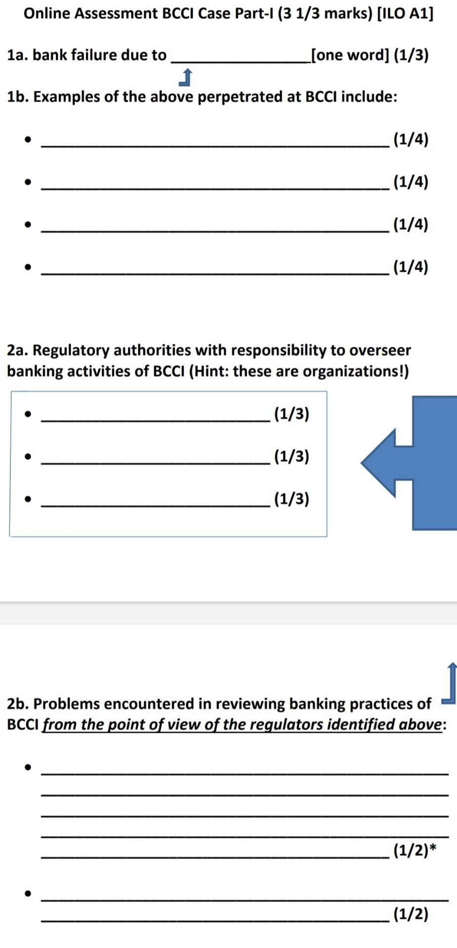 Online Assessment BCCI Case Part-1 (3 1/3 marks) (ILO | Chegg.com