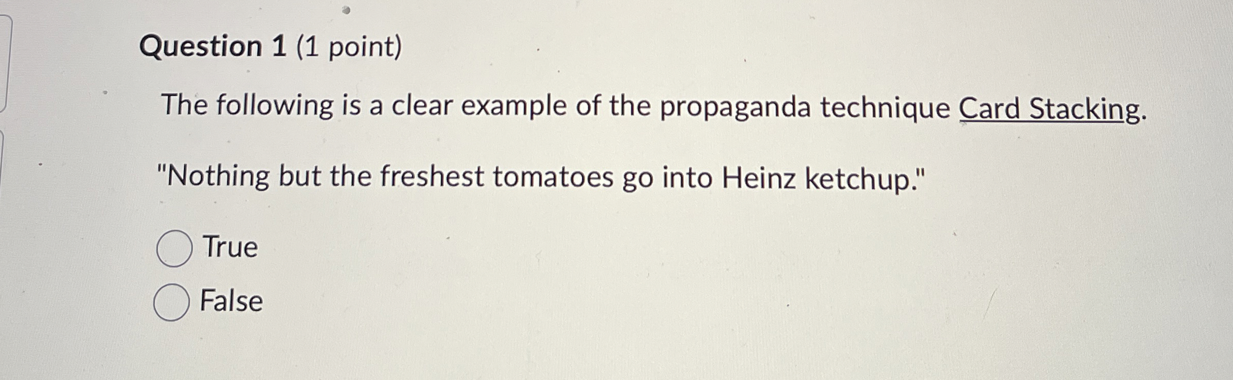 Solved Question 1 (1 ﻿point)The following is a clear example | Chegg.com