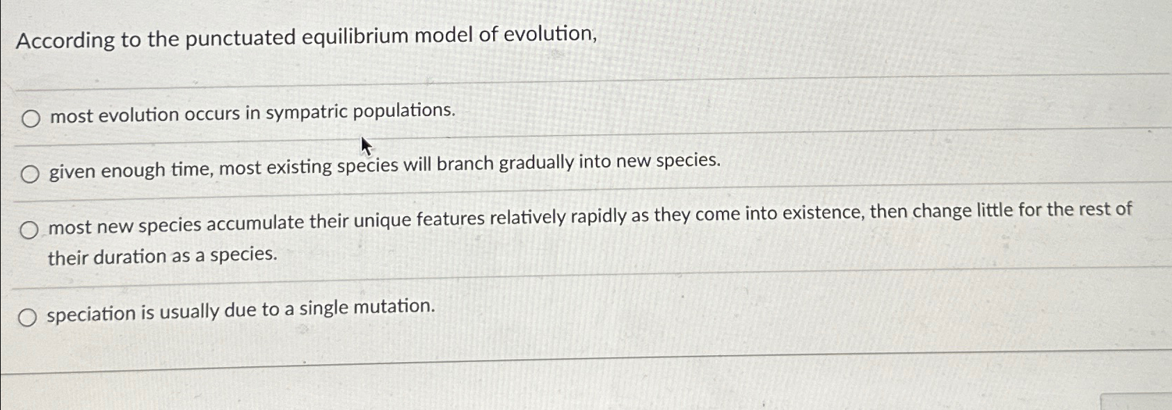 Solved According to the punctuated equilibrium model of | Chegg.com