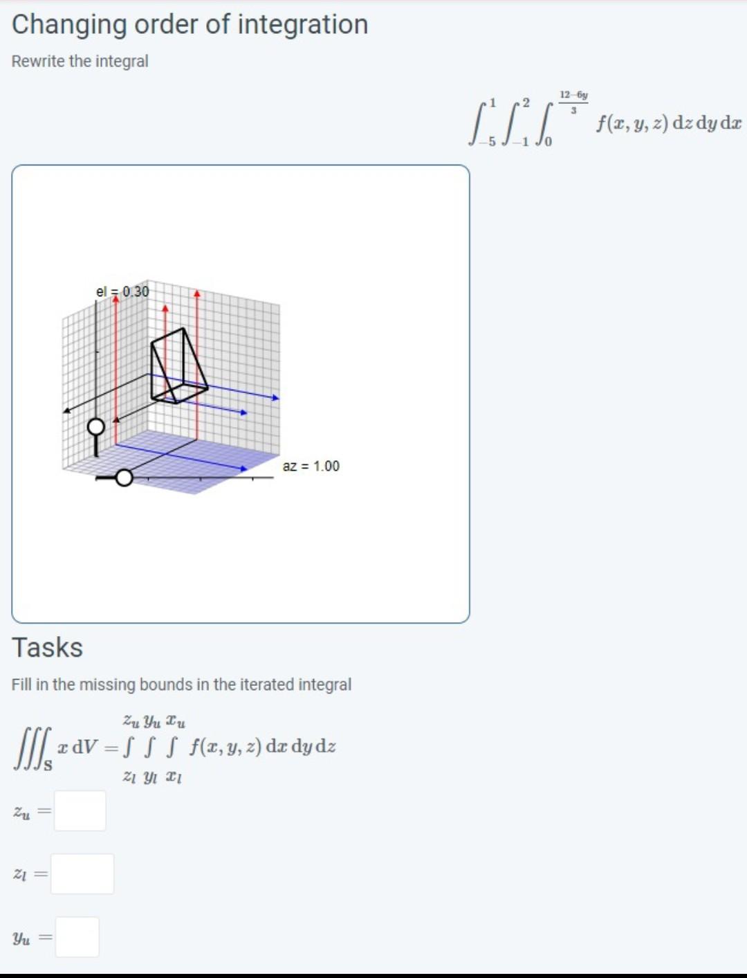 Solved Changing order of integration Rewrite the integral | Chegg.com