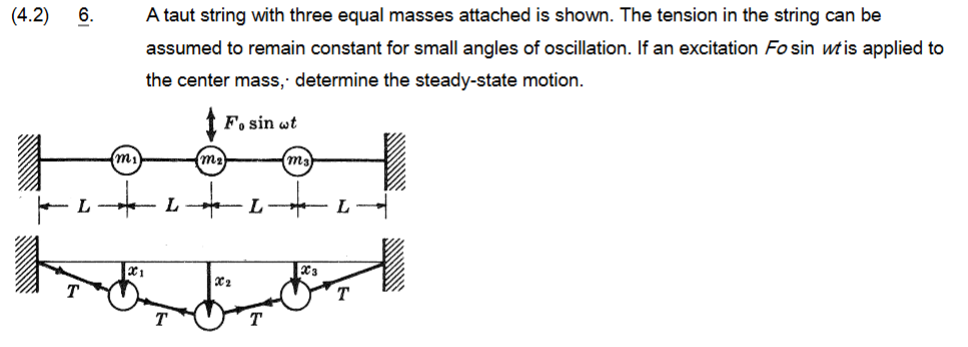 Solved (4.2) \( \underline{6} \). ﻿A taut string with three | Chegg.com