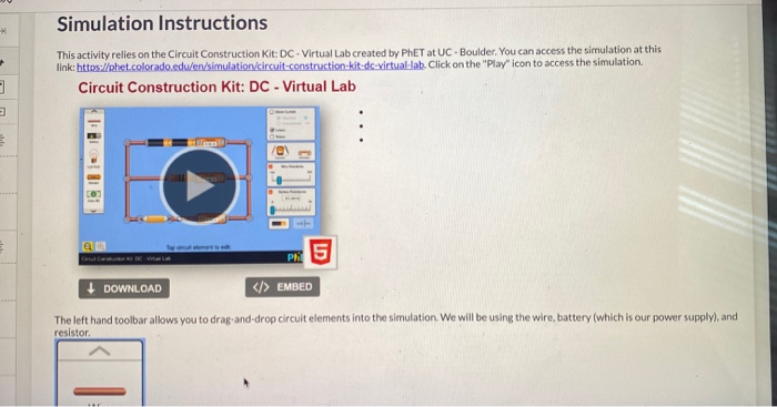 Solved Simulation Instructions This activity relies on the | Chegg.com