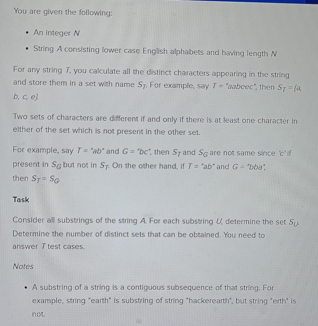 Solved You are given the following: - An integer N - String | Chegg.com