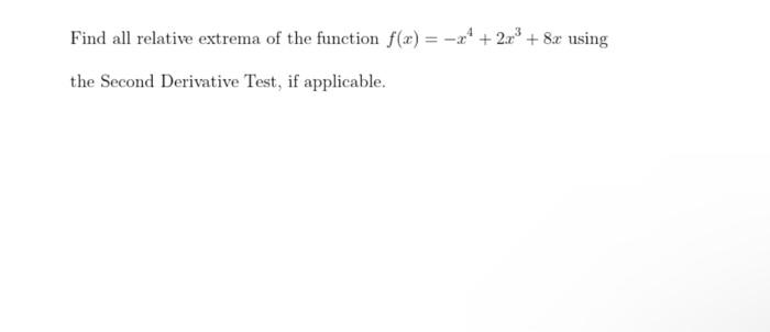 Solved Find all relative extrema of the function | Chegg.com