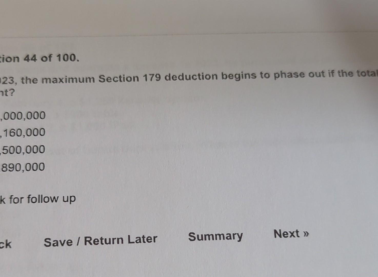 Solved for 2023 the maximum section 179 deduction begins to | Chegg.com