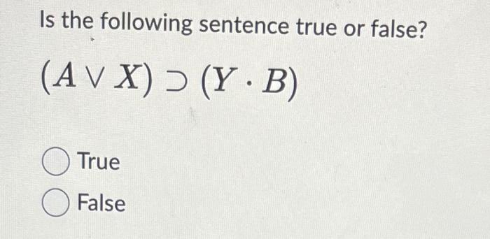 For the following compound sentences, find the truth | Chegg.com