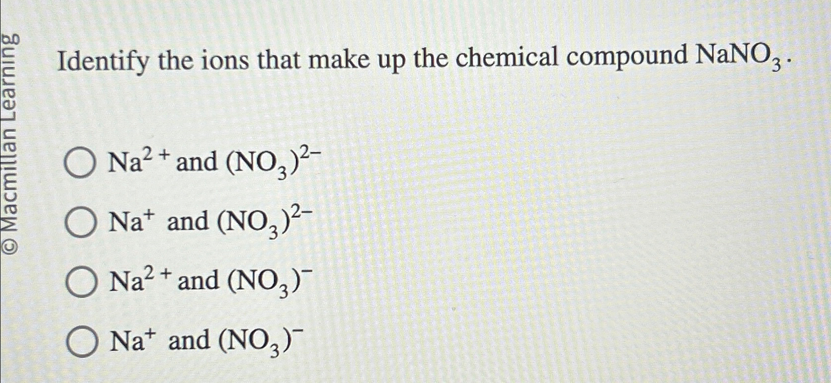 Solved Identify the ions that make up the chemical compound | Chegg.com
