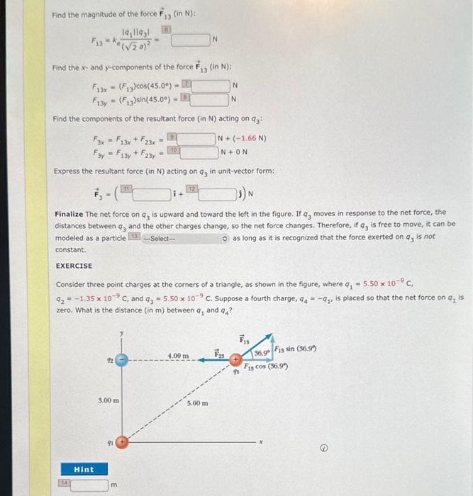 Solved Find the Resultant Force Consider three point charges | Chegg.com