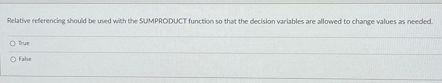 Solved Relative referencing should be used with the | Chegg.com