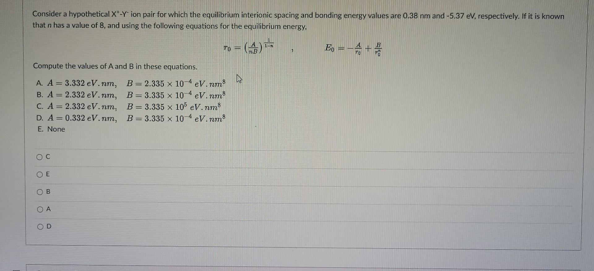 [Solved]: Consider a hypothetical ( X^{+}-Y ) -
