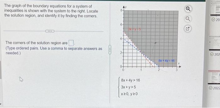 Solved The graph of the boundary equations for a system of | Chegg.com