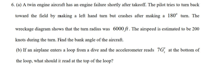 Solved (a) ﻿A twin engine aircraft has an engine failure | Chegg.com
