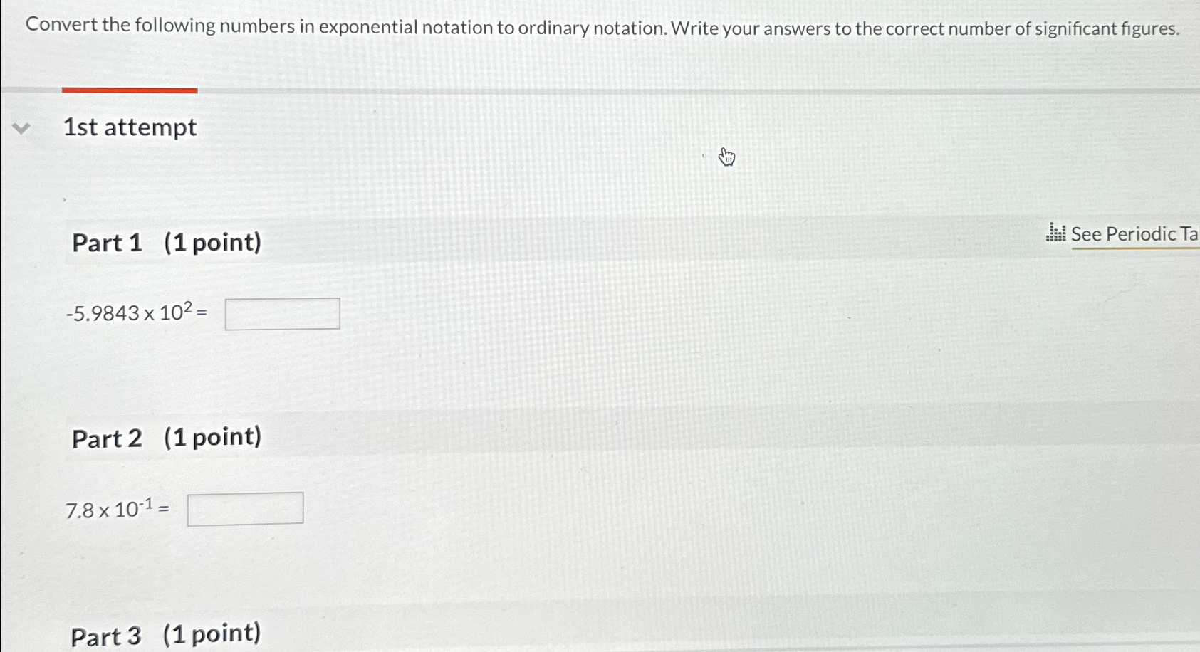 Solved Convert the following numbers in exponential notation | Chegg.com