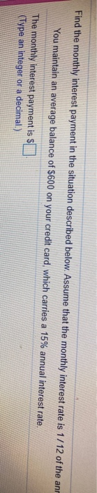 Solved Me Uldi Ve Monthly Interest Rate Is 1 12 Of The Chegg Solved Me Uldi Ve Monthly Interest Rate Is 1 12 Of The Chegg