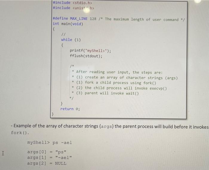 Solved 3. Build your own shell: A shell in a Linux system is | Chegg.com
