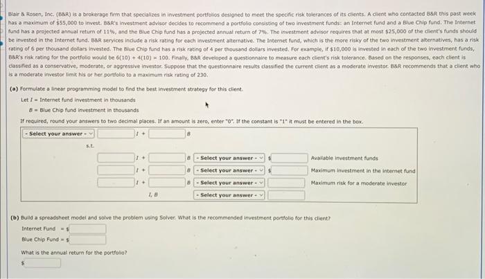 Solved is a moderate investor limit his or her portfolio to | Chegg.com