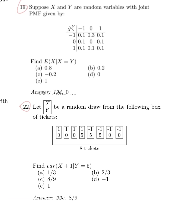 Solved Suppose x ﻿and Y ﻿are random variables with joint PMF | Chegg.com