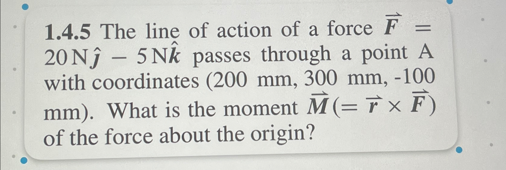 Solved 1.4.5 ﻿The line of action of a force | Chegg.com