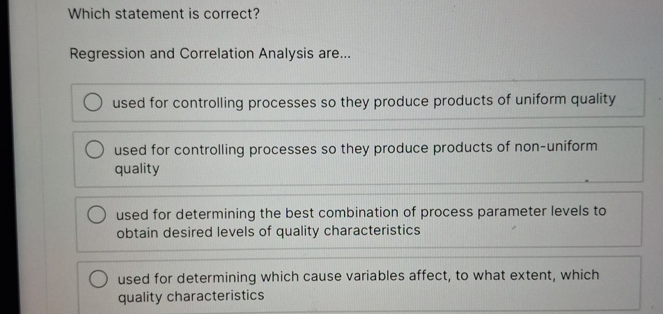 Solved Which statement is correct?Regression and Correlation | Chegg.com