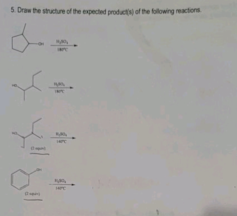 Solved Draw The Structure Of The Expected Product S ﻿of The