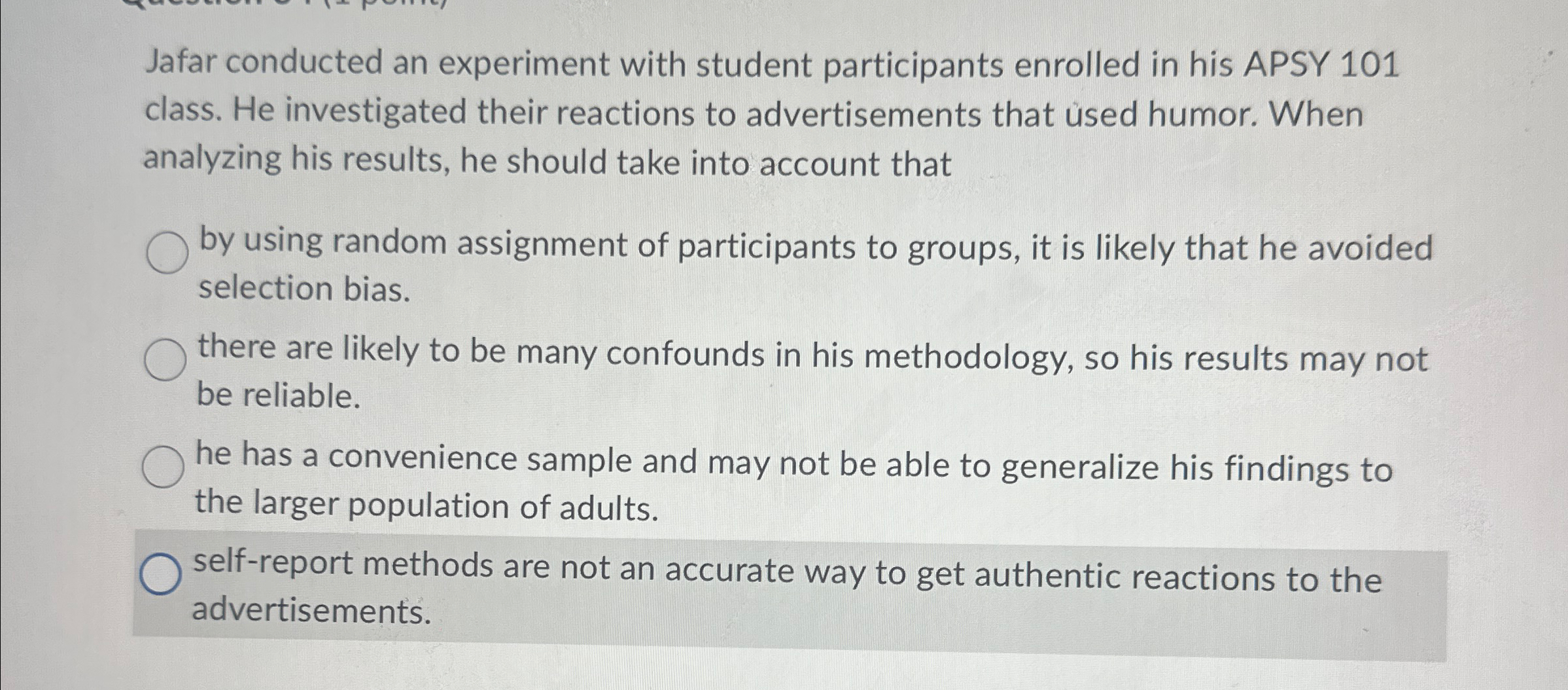 Solved Jafar conducted an experiment with student | Chegg.com