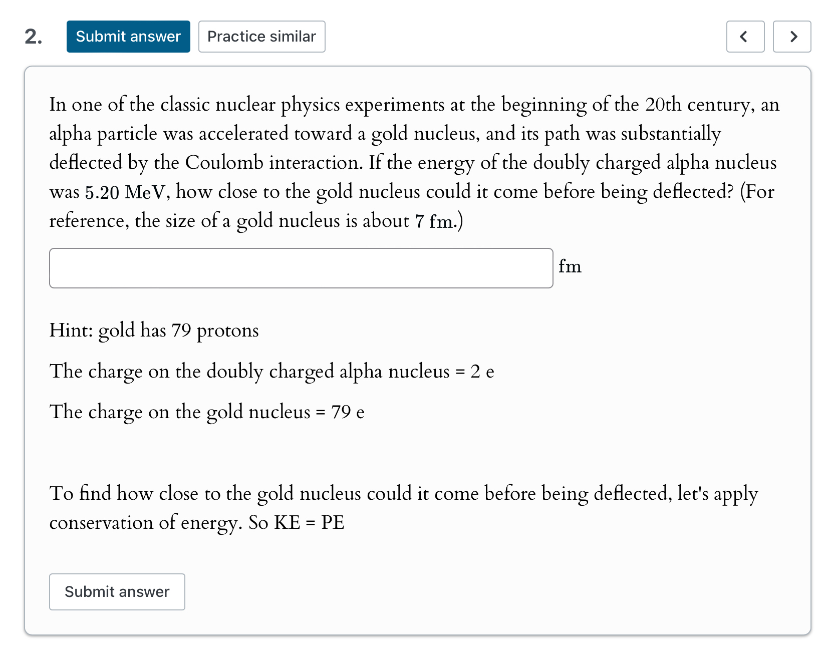 Solved In one of the classic nuclear physics experiments at | Chegg.com