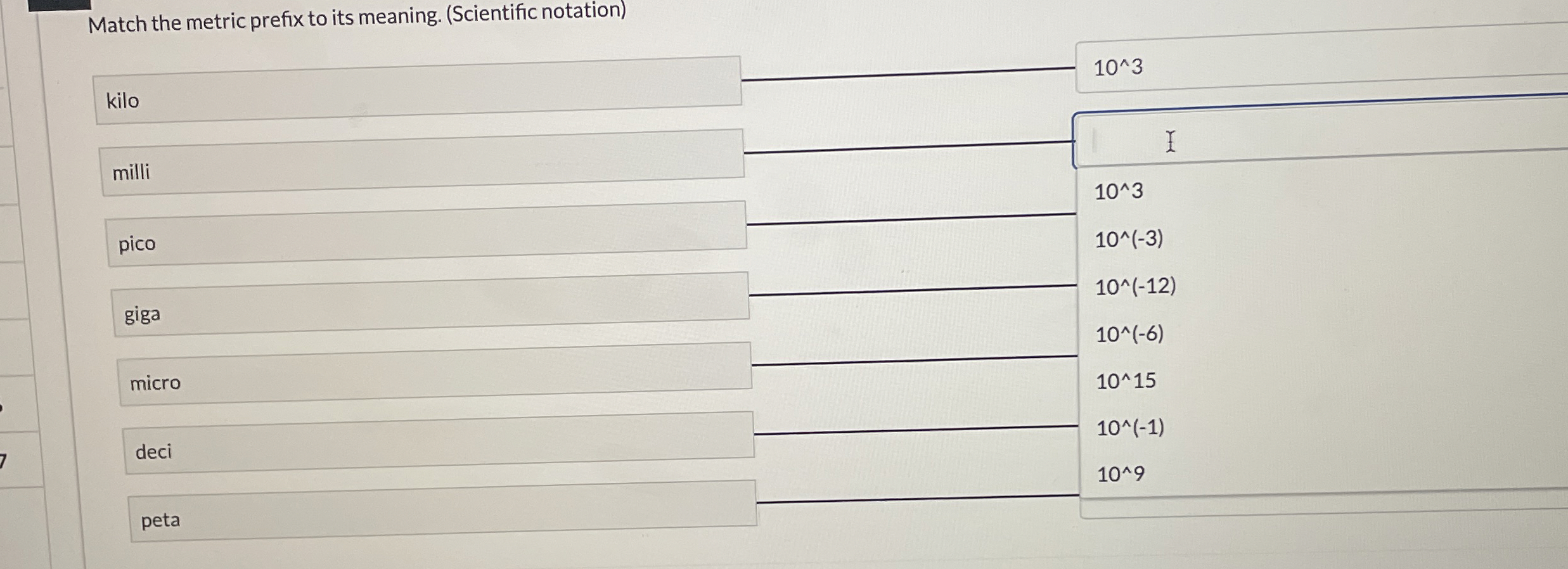 Solved Match the metric prefix to its meaning. (Scientific | Chegg.com
