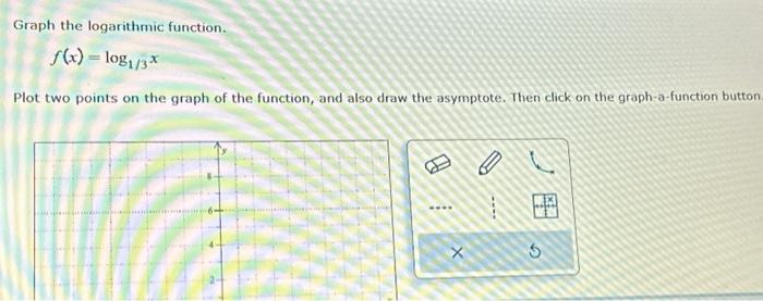 Solved Graph the logarithmic function. f(x)=log1/3x Plot two | Chegg.com