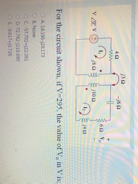 Solved j3Ω 4 Ω -j6 Ω + Ι 6 Ω V, HAMM-10 T V 70° V (1 j8 Ω | Chegg.com