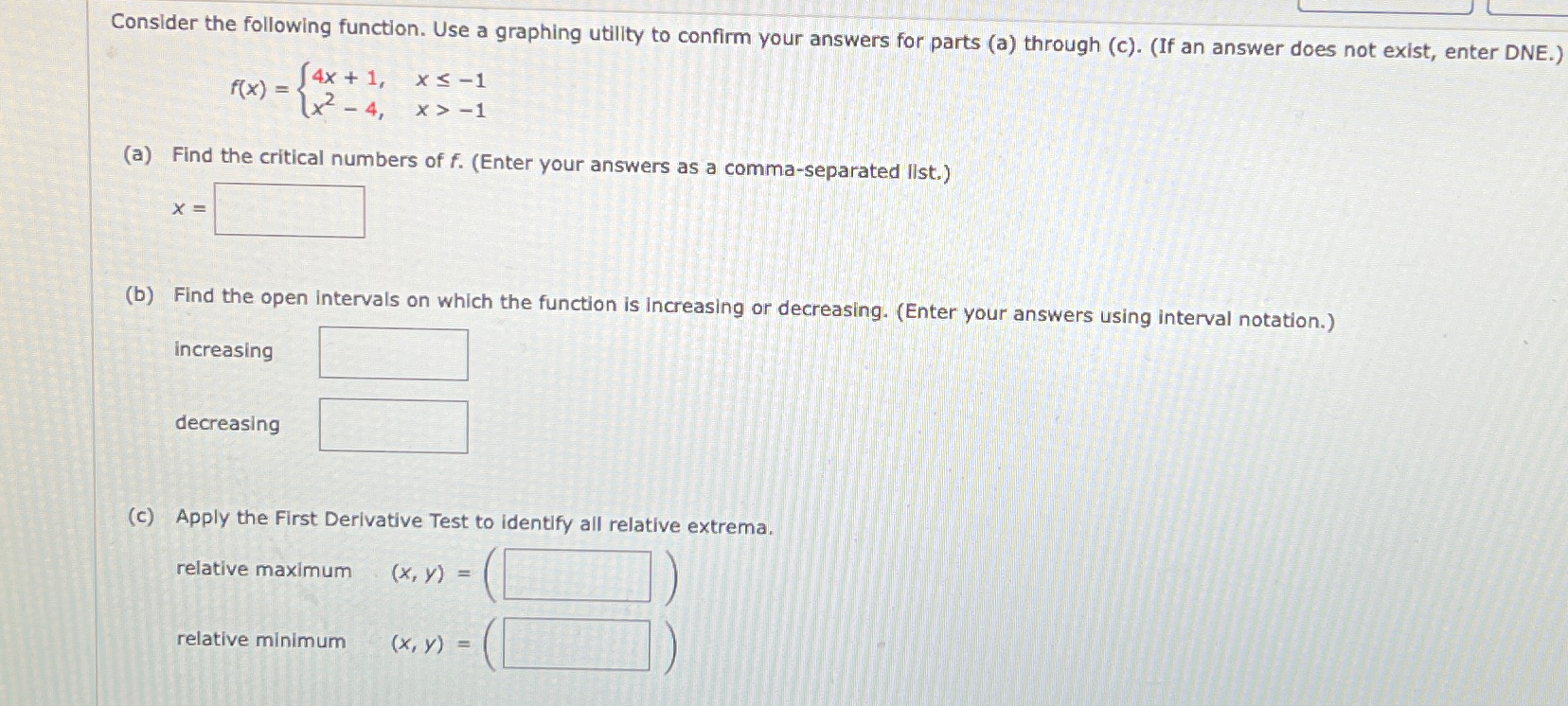 Solved Consider the following function. Use a graphing | Chegg.com