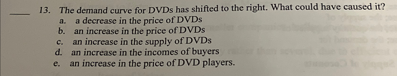 Solved The demand curve for DVDs has shifted to the right. | Chegg.com