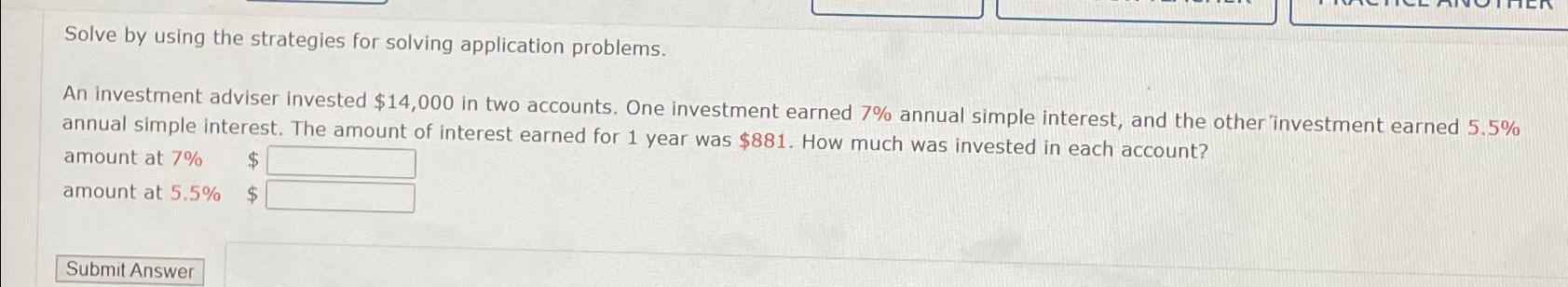 Solved Solve by using the strategies for solving application | Chegg.com