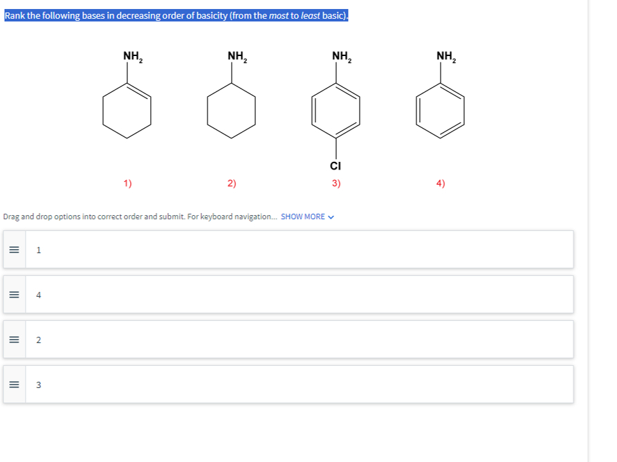 Solved Rank the following bases in decreasing order of | Chegg.com Solved Rank the following bases in decreasing order of | Chegg.com