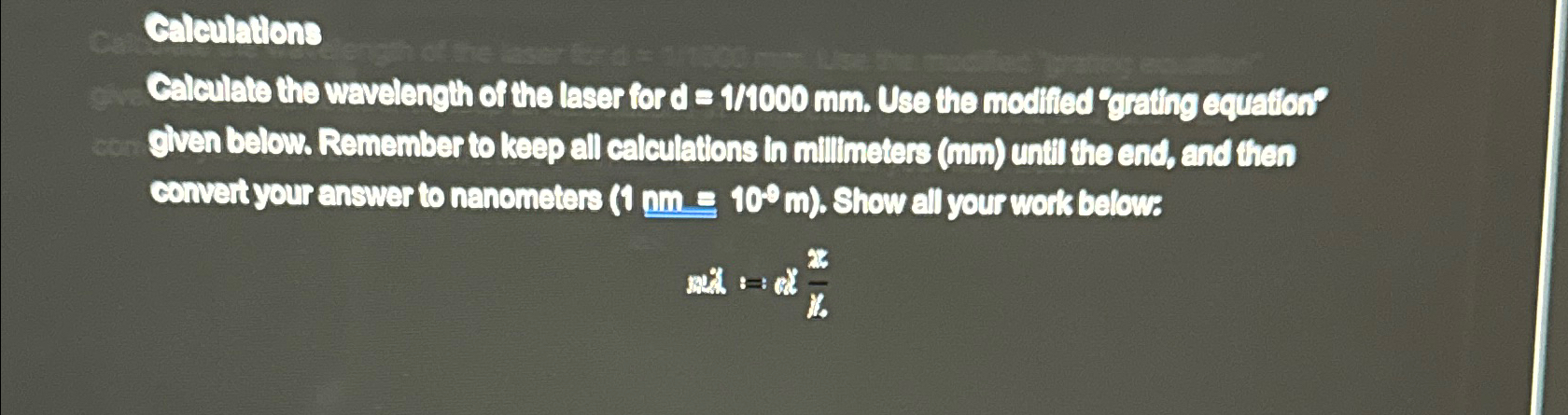 Solved CalculationsX=17cm, ﻿L=19cmCalculate the wavelength | Chegg.com