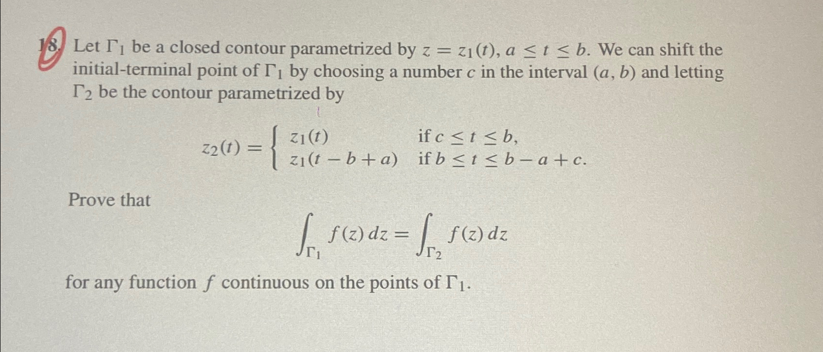Solved Let Γ1 ﻿be a closed contour parametrized by | Chegg.com