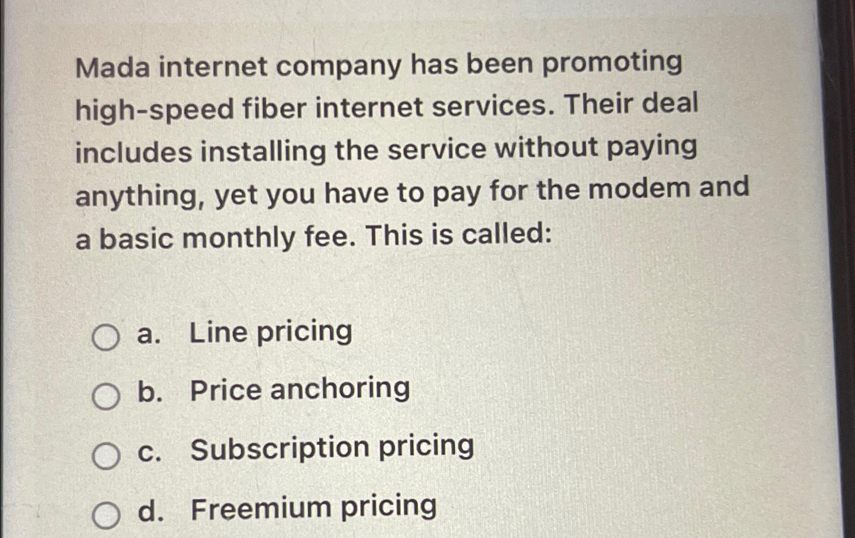 Solved Mada internet company has been promoting high-speed | Chegg.com