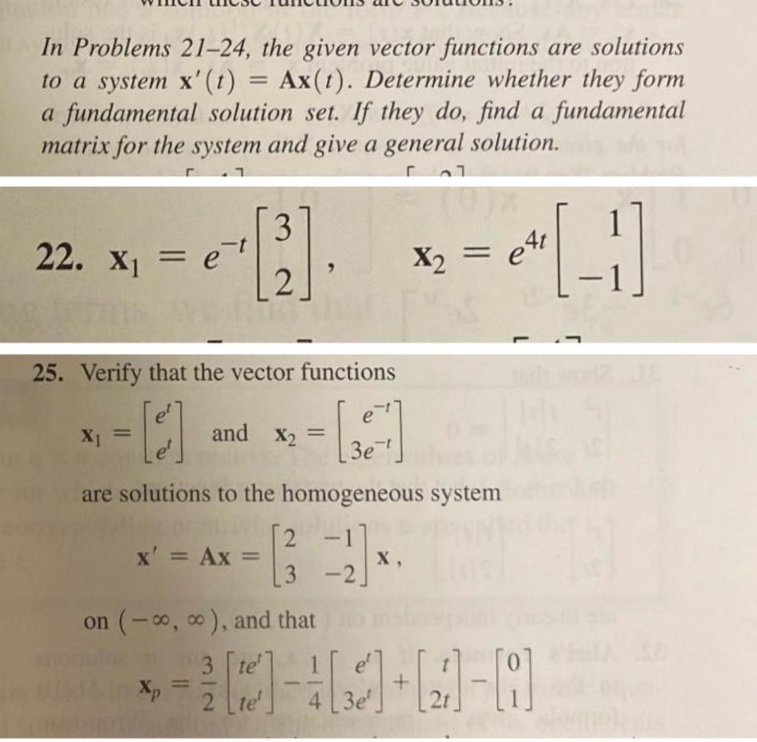 Solved In Problems 21-24, the given vector functions are | Chegg.com