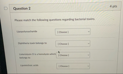 Solved Question 24 ﻿ptsPlease match the following questions | Chegg.com
