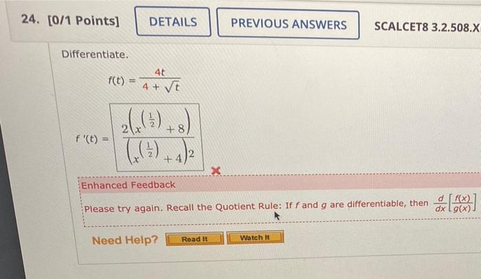 Solved 24. [0/1 Points] DETAILS PREVIOUS ANSWERS SCALCET8 | Chegg.com