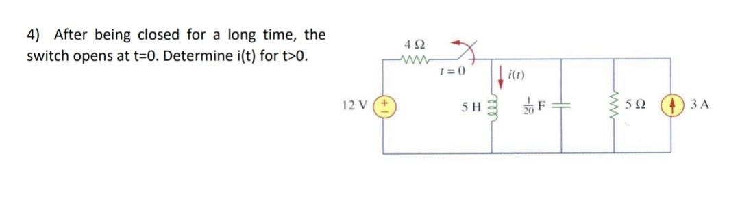 Solved After being closed for a long time, the switch opens | Chegg.com