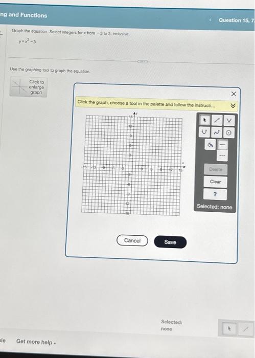 Solved Graph the equation. Select integers for x from -3 to | Chegg.com