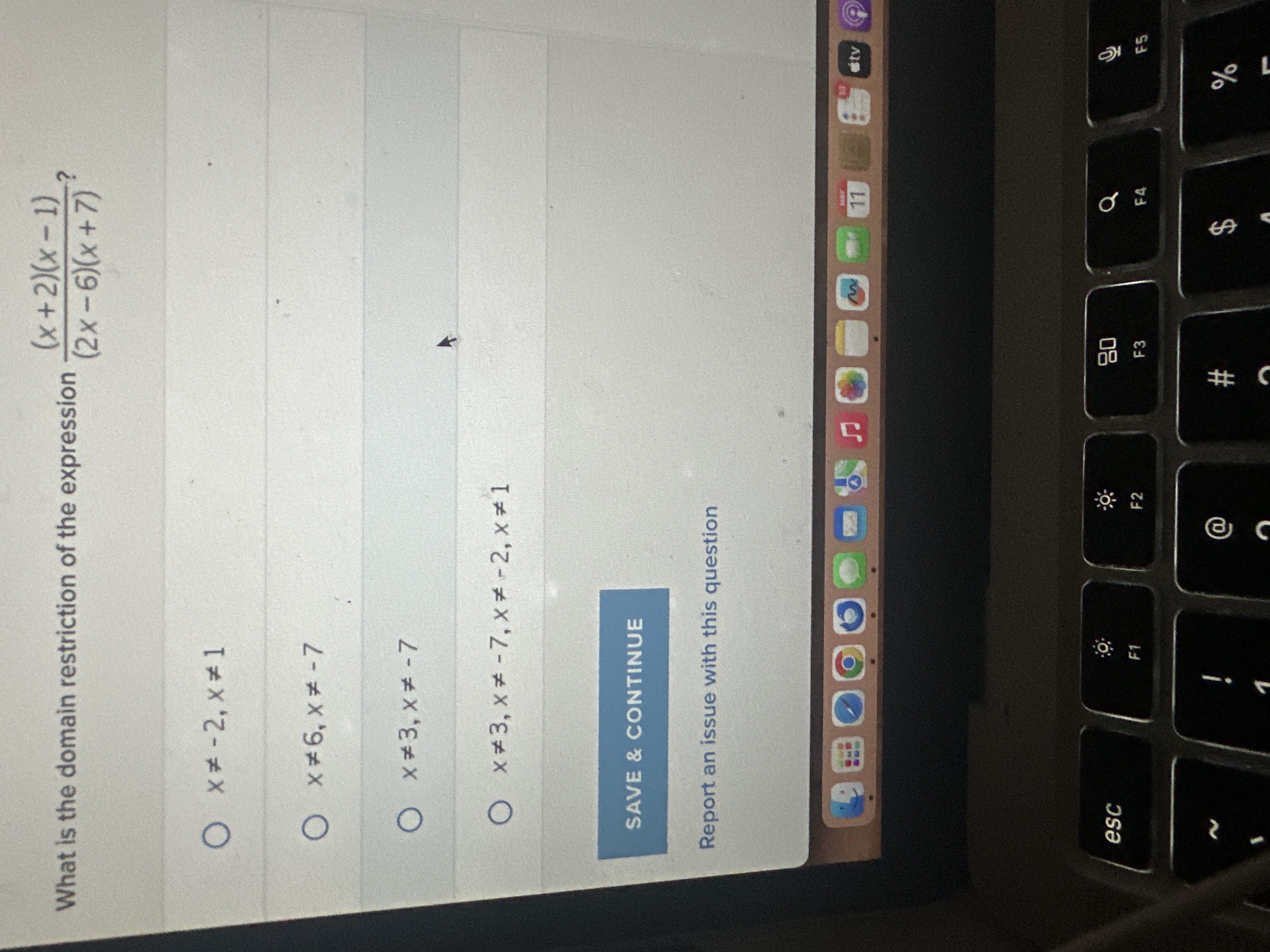 Solved What is ﻿the domain restriction of ﻿the expression | Chegg.com