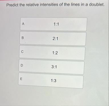 Solved Predict the relative intensities of the lines in a | Chegg.com