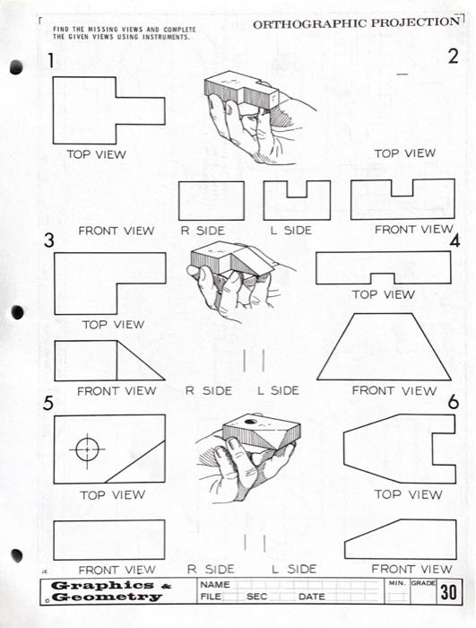 Solved FIND THE MISSING VIEWS AND COMPLETE THE GIVEN VIEWS | Chegg.com
