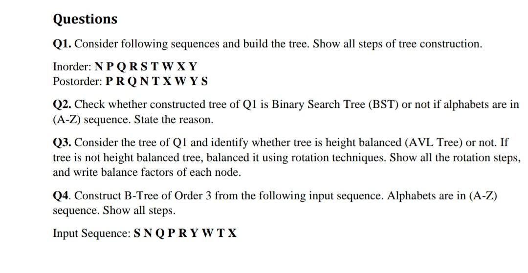 Solved Questions Q1. Consider following sequences and build | Chegg.com Solved Questions Q1. Consider following sequences and build | Chegg.com